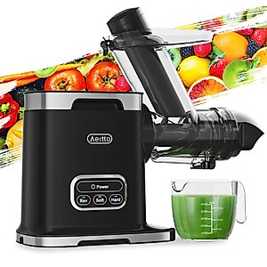 Aeitto Cold Press Juicer Machines, 3.6 Inch Wide Chute, Large Capacity, High Juice Yield, 2 Masticating Juicer Modes, Easy to Clean Slow Juicer for Vegetable and Fruit (Black)