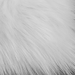 Sibba Faux Fur Fabric Cuts 10 Inch Square Plush Pre-Cut Strips Sewing DIY Arts Crafts for Clothing Rugs Patches Blankets Photographic Background Floor Decoration (White)