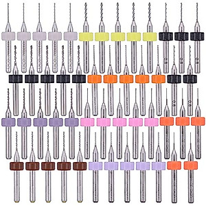ApplianPar PCB Drill Bits Set Spiral Flute Carbide 0.3mm to 1.2mm for Dremel Print Circuit Board Stone Jewelry CNC Engraving Pack of 50