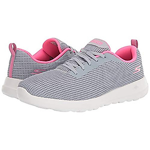 Skechers womens Walking Sneaker, Gray/Pink, 7 US