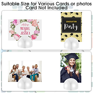 Geyoga 50 Pcs Table Number Holder Round Table Number Stands Modern Place Card Holders White Table Number Holders Wood Table Number Clips for Wedding Reception Anniversary Party Events Banquet Picture