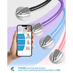 FriCARE Pink Single Head Stethoscope - Stethoscopes for Nurses Medical Nursing School Students - Estetoscopio Supplies for Study, StethoMedic Essentials, Ideal for Blood Pressure Monitoring, 30 inch