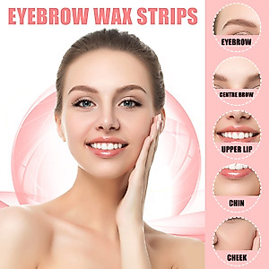 Maitys Eyebrows Small Wax Strips Kit Hair Removal Paper Facial Strips Epilating Pads for Women Men Eyebrow Body Face Arms Lip, 0.4 x 2.4 Inches, White, Wax Not Included(200 Pieces)