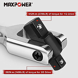 MAXPOWER 15-inch Breaker Bar 1/2 drive and 3/8 drive Flex Handle