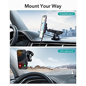 ESR HaloLock Dashboard Magnetic Wireless Charger, Compatible with MagSafe Car Charger, Windshield Car Mount Compatible with iPhone 14/14 Plus/14 Pro/14 Pro Max and 13/12 Series, Black