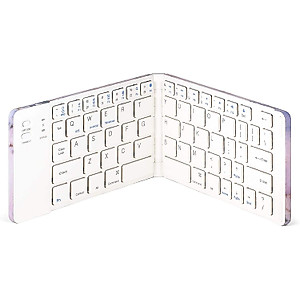 HP E14 FHD (1920 x 1080) Portable Travel Monitor Bundle with USB Type-C, Pink Gemstone Bluetooth Folding Wireless Keyboard, and White Pebble M350 Bluetooth Wireless Mouse