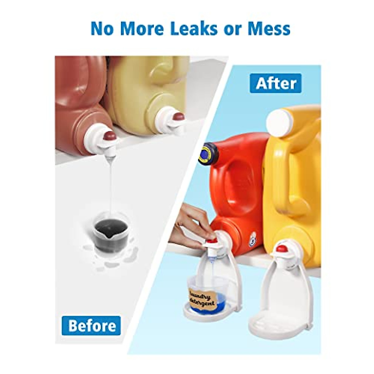 Cossylife Laundry Detergent Cup Holder, Detergent Drip Catcher, Fabric Softener Gadget Cup Holder, Tidy Laundry Room - No More Leaks or Mess for Laundry Room [2 Pack]