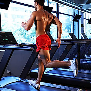 Pudolla Men’s Running Shorts 3 Inch Quick Dry Gym Athletic Workout Shorts for Men with Zipper Pockets(Dark Red X-Large)