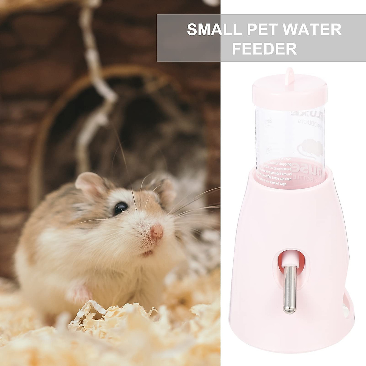 POPETPOP Hamster Water Bottle Small Pet Water Bottle Hamster Waterer Automatic Water Dispenser Hamster Water Fountain Hamster Cage Accessories Rabbit Water Bottle Leakproof Pp Feeder
