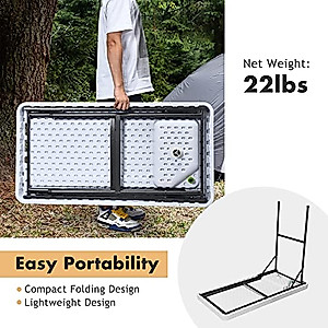 Goplus Folding Fish Cleaning Table with Sink and Spray Nozzle, Heavy Duty Fillet Table with Hose Hook Up and Faucet, Portable Outdoor Camping Sink Station for Dock Beach Patio Picnic