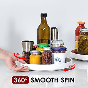 [ 4 Pack ] 12 Inch Non-Skid Turntable Lazy Susan Organizers - Spinning Rack for Cabinet, Pantry Organization and Storage, Kitchen, Fridge, Vanity, Countertop, Under Sink Organizing, Spice Spinner