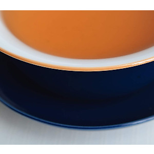 Liang baobao Porcelain Gaiwan 6.7oz Teacup White Glazed Tureen Chinese Sancai Cover Bowl Lip Saucer Set (Blue)