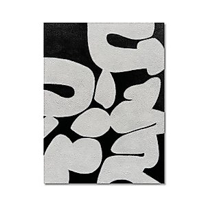NANKAI Hand-Painted Black and White Wall Abstract Oil Painting 40x28 Inch Contemporary Minimalist Art Modern Oil Painting Art Used for Family Living Room Bedroom Wall Decoration