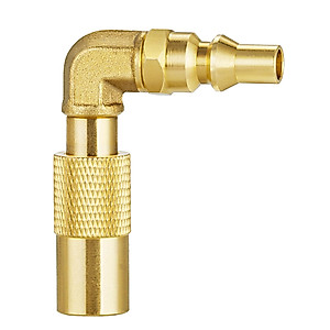 SARDVISA Portable 1/4 Inch RV Quick Connect Fitting, Brass 90 Degree Elbow Propane Conversion Adapter for Blackstone Tabletop Grill - 17 Inch and 22 Inch Portable Gas Griddle