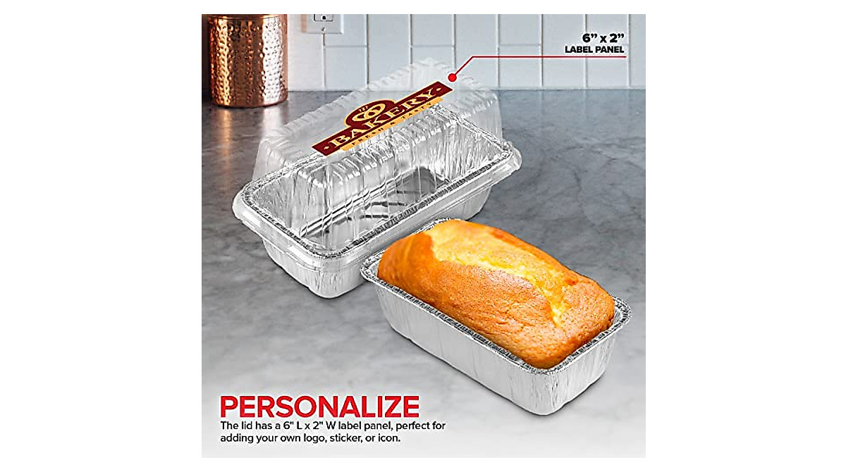 Disposable Aluminum Loaf Pans with Lids - Bulk 50 Pack for Baking & Storage