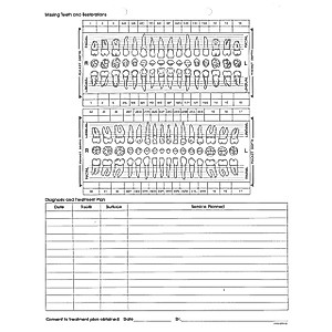 Doctor Stuff - Dentist Office Forms, Dental Patient Initial Clinical Examination Form, DF9146, 8-1/2" x 11", 100/Package