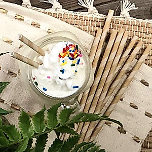 Paper Straws - Kraft Brown - Stripe - 7.75 Inches - 100 Pack Outside the Box Papers Brand