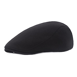 UTTPLL Newsboy Hats for Men Cotton Flat Cap Soft Fitted Driving Cabbie Hat Mens Winter Gatsby Vintage Costumes Hats Black One Size