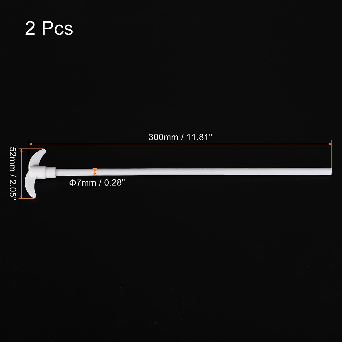 MECCANIXITY PTFE Electric Stirring Rod 300x52mm Overhead Stirrer Mixer Shaft with Foldable Paddle for Lab 2Pcs