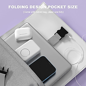 3 in 1 Wireless Charger, Foldable Magnetic Charging Station, Fast Travel Wireless Charging Pad for Multiple Apple Devices, Compatible with iPhone 15/14/13/12/Pro/Max/Plus/Mini, iWatch, Airpods (White)