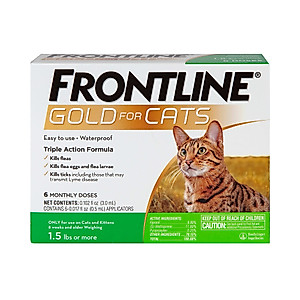 FRONTLINE Gold Flea & Tick Treatment for Cats Pack of 6