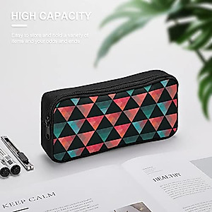 Retro Triangle Pencil Case Pencil Pouch Coin Pouch Cosmetic Bag Office Stationery Organizer