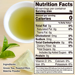 Genmaicha green tea with Matcha, roasted brown rice tea, Low caffeine, Japanese Tea, 3g×60 tea bags【YAMASAN】