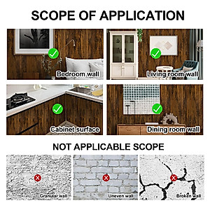 LXCREAT Wood Grain Contact Paper Wood Wallpaper Peel and Stick 15.7" x 118" Dark Brown Faux Wood Look Wall Paper Rustic Removable Self-Adhesive Decorative for Cabinet Countertop