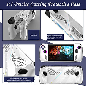JDGPOKOO 6 in 1 Accessories Kit for Asus Rog Ally, Handheld Case with TPU Clear Protective Case Cover for Rog Ally, Carrying Bag with 2 Pcs Screen Protector for Rog Ally Accessories Bundle