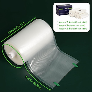GERYON Vacuum Sealer Bags, 11" x 120' Rolls with Cutter Box, 4 Mill Vacuum Seal Bags for All Vacuum Sealer Machines, Perfect for Food Storage, Meal Prep, Sous Vide Cooking