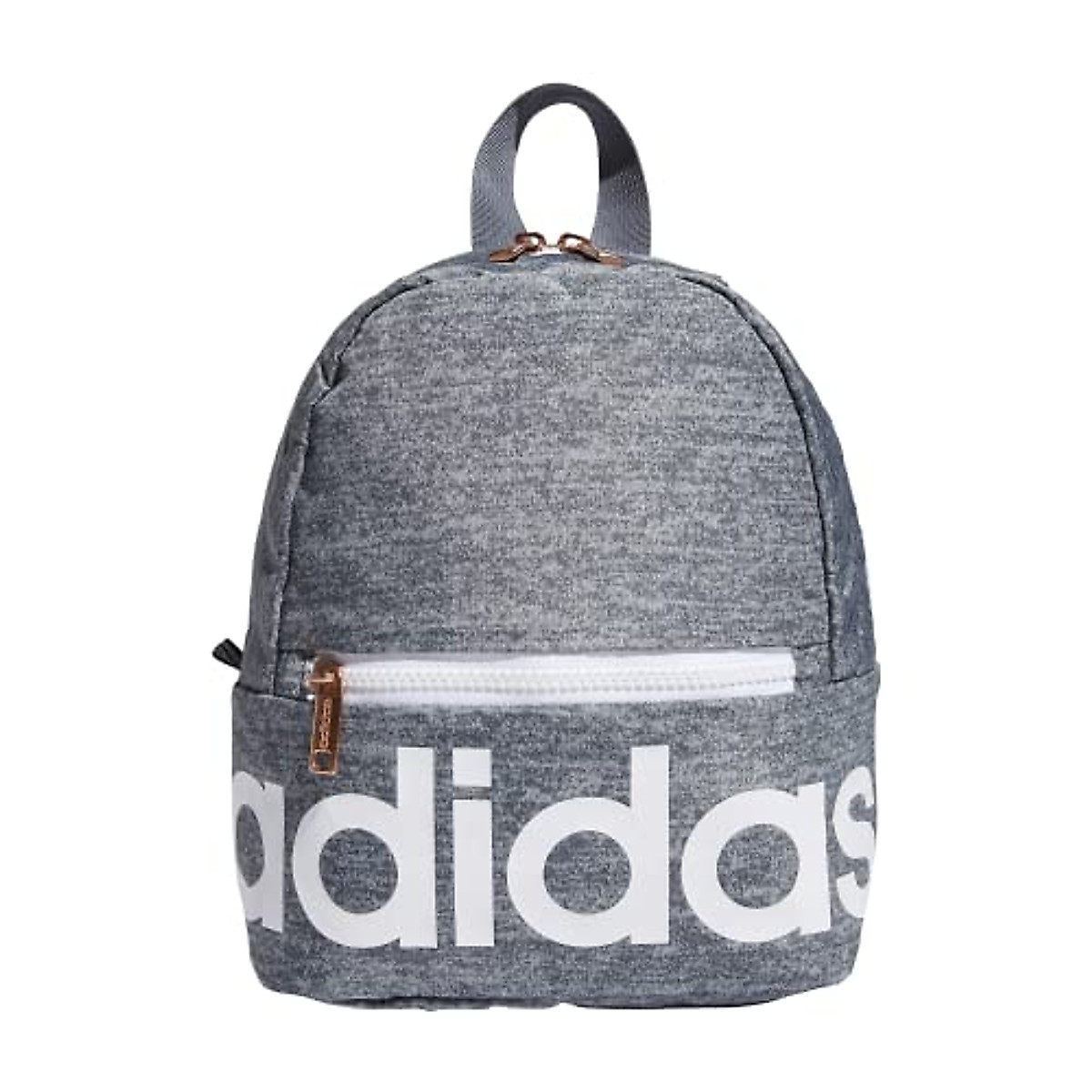 adidas Linear Mini Backpack Small Travel Bag, Jersey Onix/White/Rose Gold, One Size