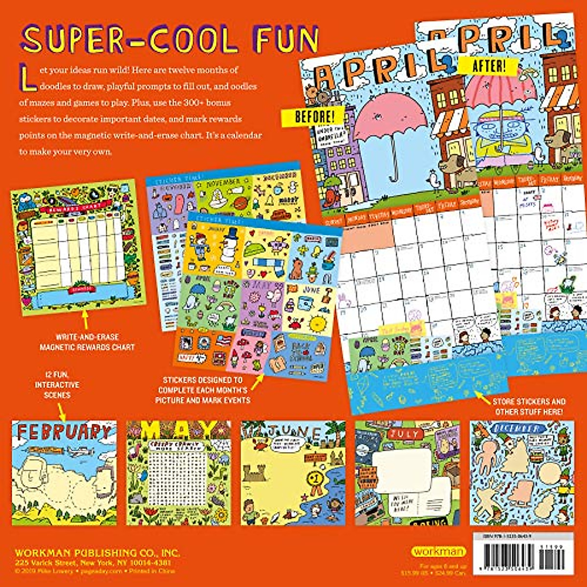 Kid's Awesome Activity Wall Calendar 2020