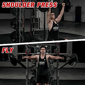 ER KANG Adjustable Jammer Arms for Power Cage, Fit 2"x2" Power Cage, 600LBS Capacity Lever Arm, Squat Rack Attachment for Body Strength Training Home Gym (50mm*50mm)