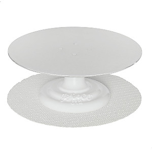 Ateco Cast Iron and Non-Slip Pad Cake Stand, 12 inch, White