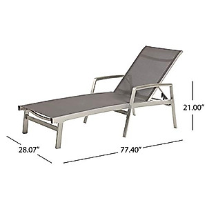 Christopher Knight Home Joy Outdoor Mesh and Aluminum Chaise Lounge (Set of 2), Gray