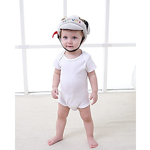 Infant Baby Helmet, Toddler Infant Safety Hat, Soft Adjustable Comfortable Protective Cap When Learning to Crawl Walk Play (Grey) 42-62cm