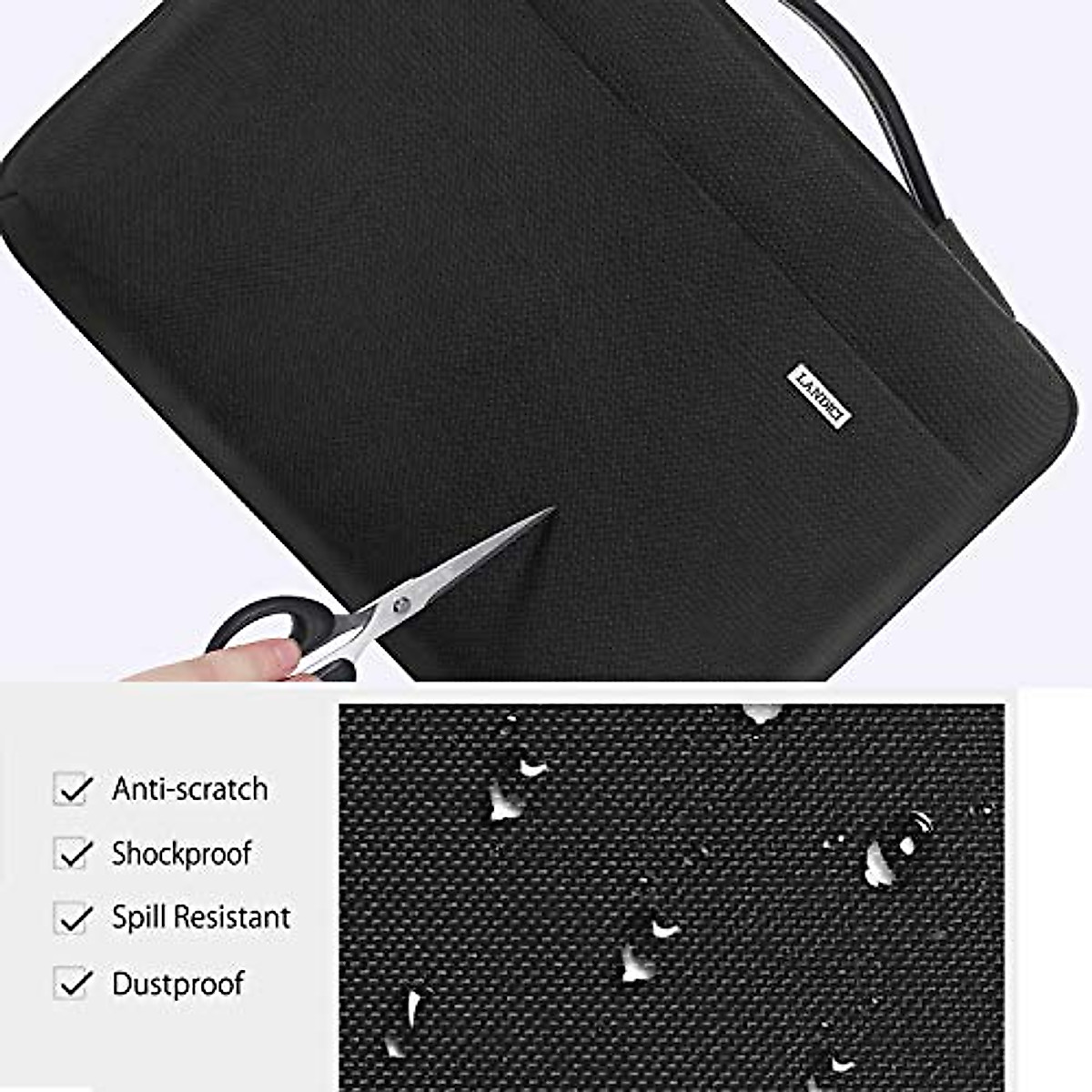 LANDICI Laptop Case Sleeve 11 11.6 12 Inch,360°Protective Tablet Cover Bag Compatible for Surface Pro 9 8 7/Laptop Go 2 3,MacBook Air 11,Mac 12,HP Acer Lenovo Samsung Chromebook,Black