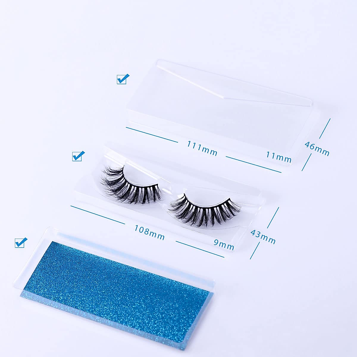 APCYUST Lashes Bulk 30 Pair Wholesale Faux Mink Eyelashes 5D Fluffy Eyelash 15mm 18mm 20mm Natural Medium Length Fake Lash with Portable Pack