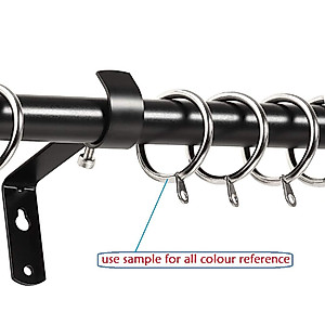 28Pcs Metal Flat Curtain Ring with Eyelet 1.5" Inner Diameter,Fits Up to 1 1/4-Inch Rod-Black