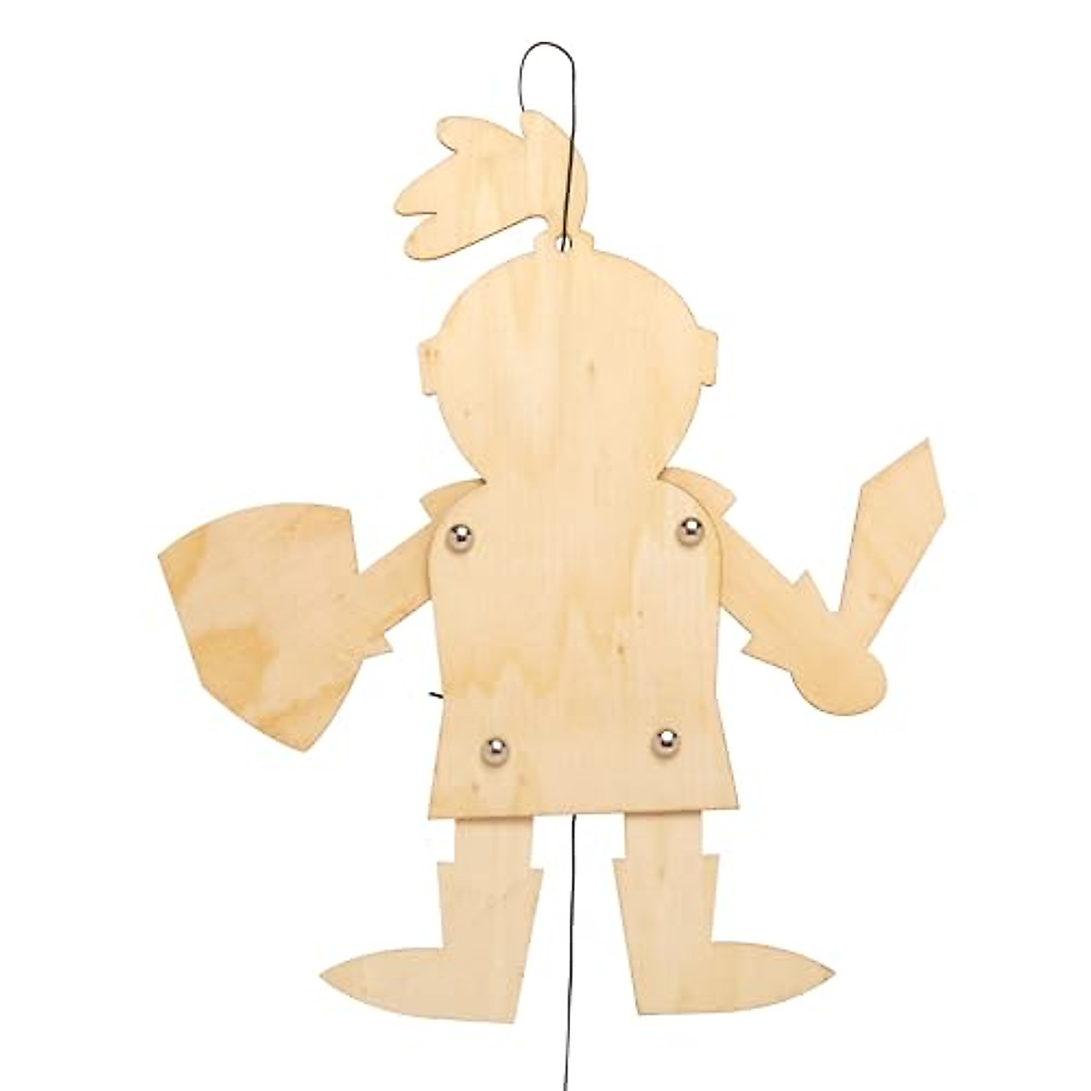 Baker Ross AT699 Knight Wooden Puppet Kits - Pack of 4, for Kids Arts and Crafts Projects