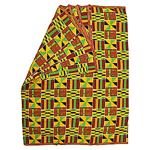 YLT Wax African Fabric Cloth 100% Cotton Ankara Wax Print Fabric 6 Yards Ankara Fabric One Piece Cloth for Party Dress