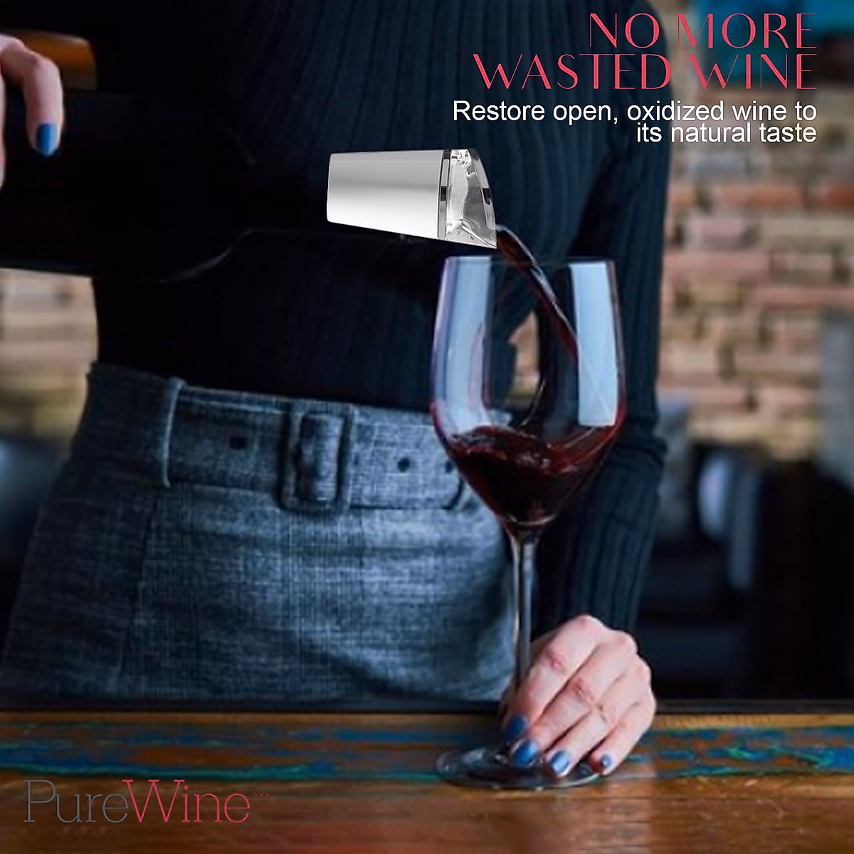 PureWine Phoenix Wine Purifier Removes Histamines & Sulfites, Reusable Wine Filter Aerates & Restores Taste - Starter Kit