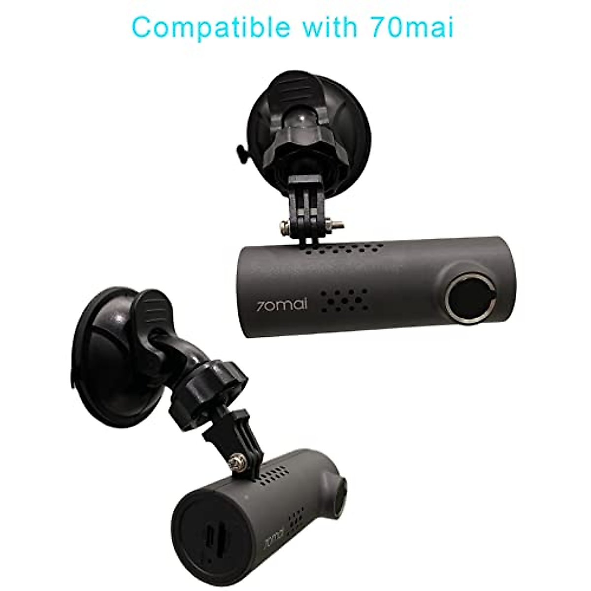 Glucrean Dash Cam Mount Compatible with 70mai Smart Dash Cam 1S / 70mai Dash Cam M300, Suction Cup Mount Easy to Install and Use, Strong Suction Power Hight Durability and Removeable 2 Pcs