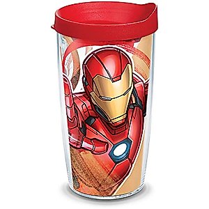 Tervis Marvel - Iron Man Made in USA Double Walled Insulated Tumbler Cup Keeps Drinks Cold & Hot, 16oz, Iconic