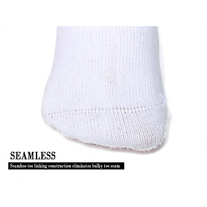 EPEIUS Unisex-Baby Socks Newborn Girl Seamless Turn Cuff Socks Cotton Rich Baby Boy Booties Socks White 6 Pair Pack,0-3 Months