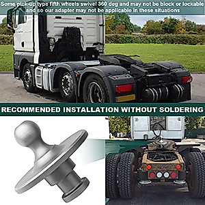 Gooseneck Ball Adapter - Fifth Wheel Kingpin to 2-5/16 Inch Gooseneck Ball Towing Receiver Adapter - Silver