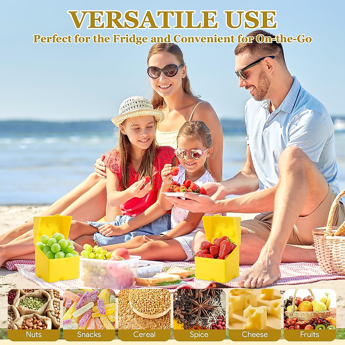 HooYiYuuX 2Pcs Sliced Cheese Slice Holder Container for Refrigerator, Cow Cheese Storage Container for Fridge with Flip Lid, Butter Block Cheese Keeper Saver Box,Kitchen Gadget for Saving Cheese