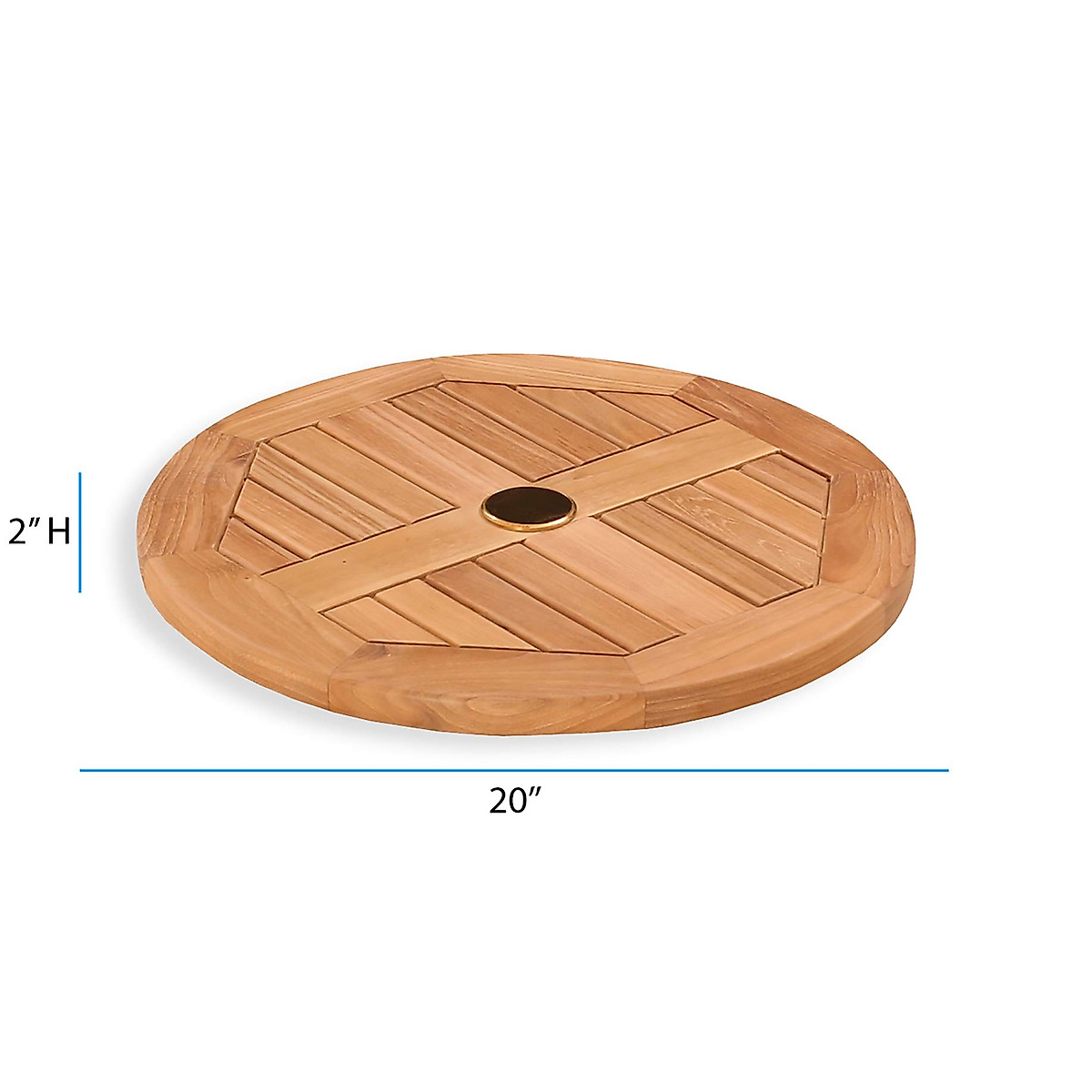 Tortuga Outdoor TK-R-LSUS Jakarta Teak Lazy Susan, 20" Long x 20" Wide x 2" high