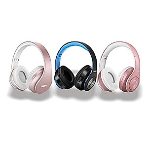 TUINYO Bluetooth Headphones Wireless, Over Ear Stereo Wireless Headset 35H Playtime with deep bass, Soft Memory-Protein Earmuffs, Built-in Mic Wired Mode PC/Cell Phones/TV
