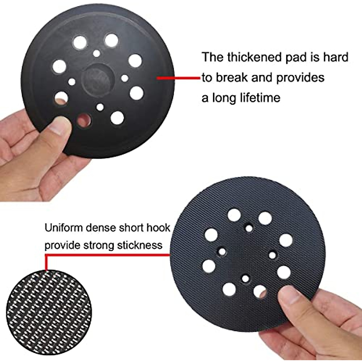 Standard 5" Hook and Loop Replacement Sander Pad for Milwaukee 2648-20 & 2648-21 Random Orbit Sanders